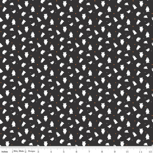 Riley Blake Seasonal Basics - Ghosts Black [GLOW IN THE DARK] – Ohio ...